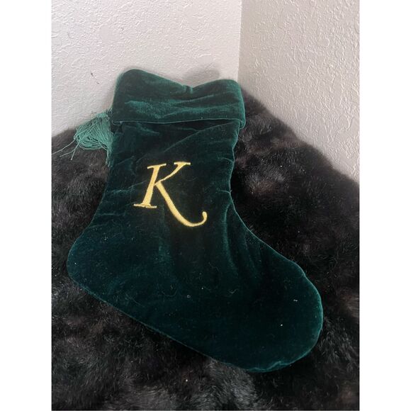 Target | Holiday | Vintage Target Green Velvet Monogrammed K Christmas ...